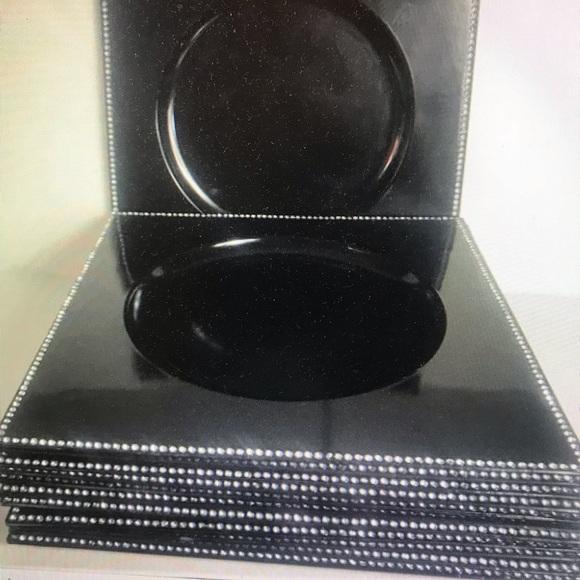 Centrum | Dining | Six Centrum Square Black Lacquer Charger Plates ...